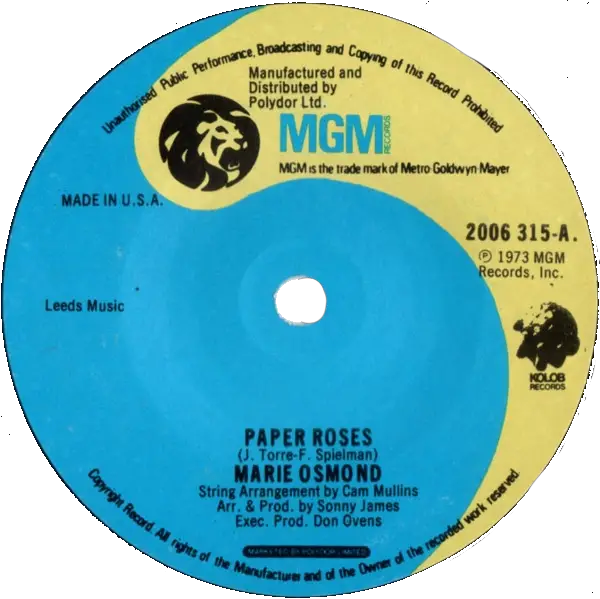 Marie Osmond - Paper Roses